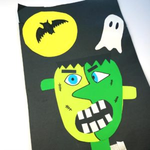 Halloween Kids Craft Picasso Frankenstein