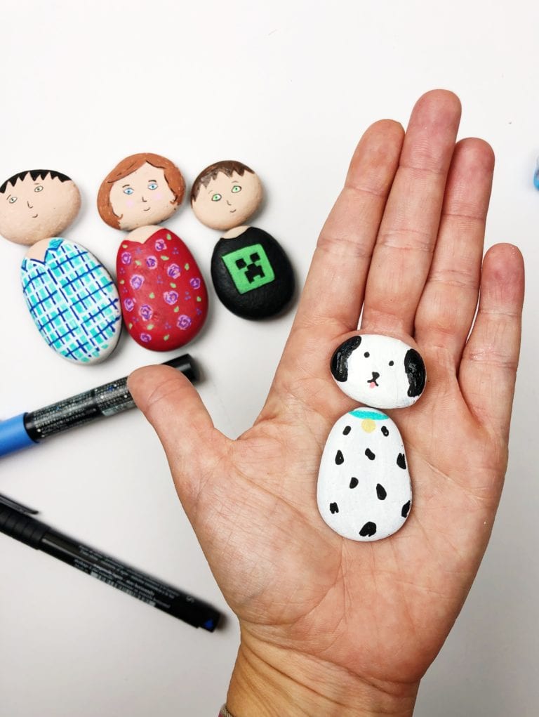 Painted Rock People Family Portrait