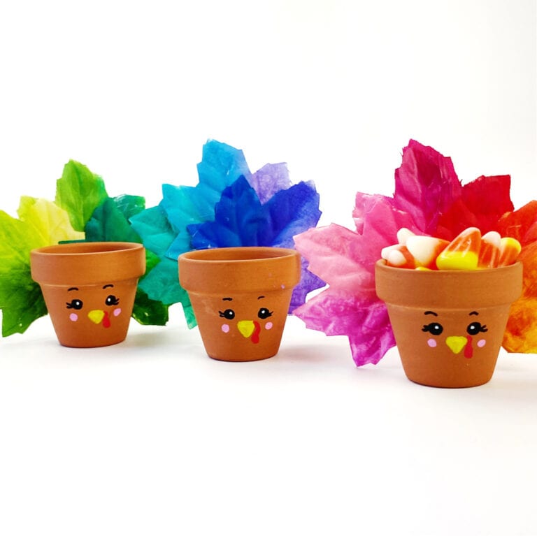 Turkey Craft for Thanksgiving Flower Pot Craft