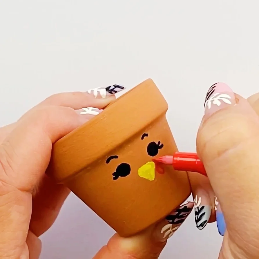 Turkey Craft for Thanksgiving Flower Pot Craft