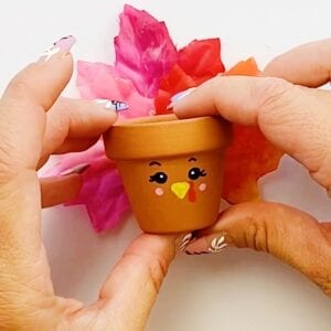 Turkey Craft for Thanksgiving Flower Pot Craft