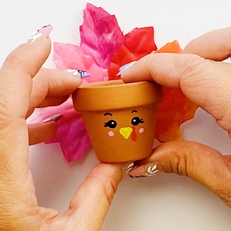 Turkey Craft for Thanksgiving Flower Pot Craft