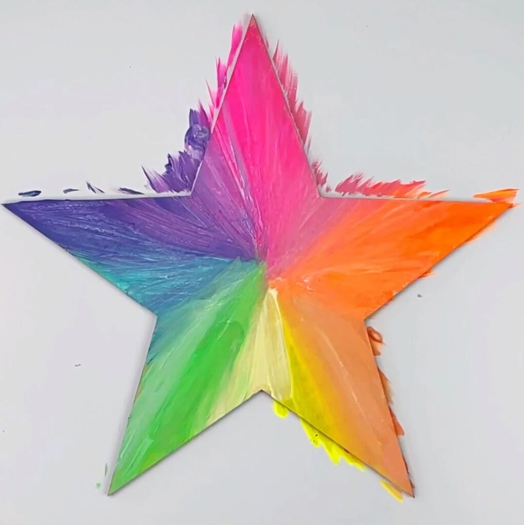 Star Abstract Painting - Acrylic Paint and Paint Pen