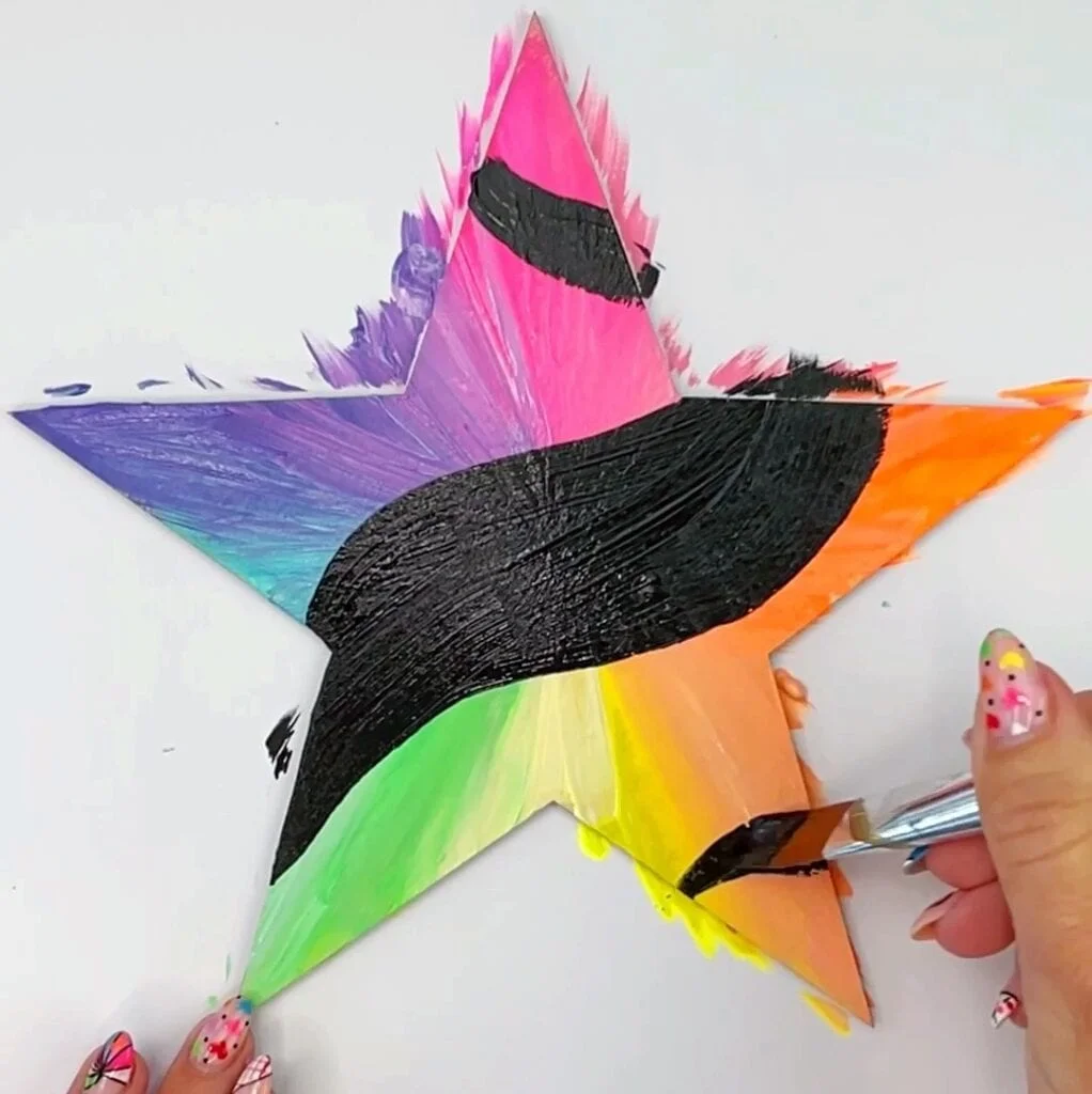 Star Abstract Painting - Acrylic Paint and Paint Pen