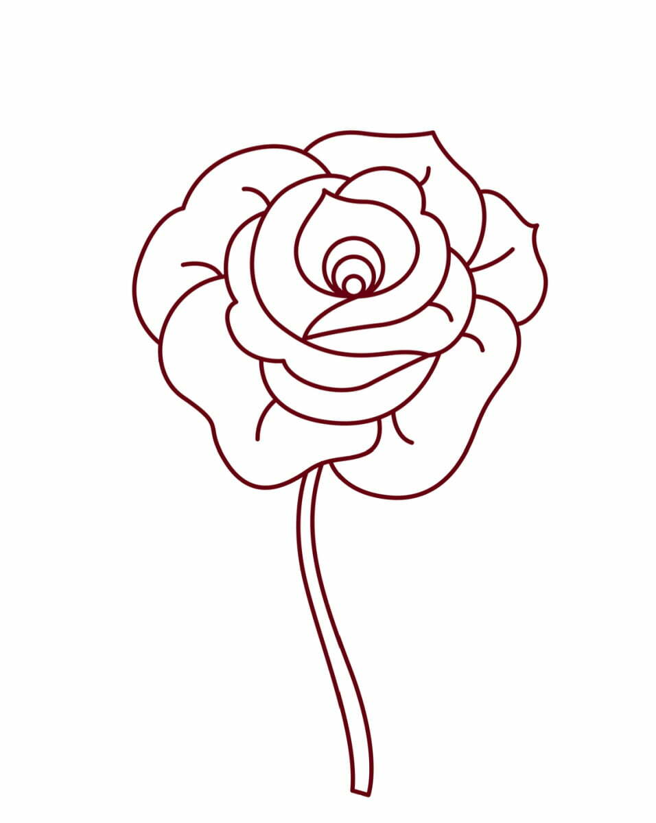 Rose How to Draw a Rose for Kids Step by Step Easy - Young Befordow