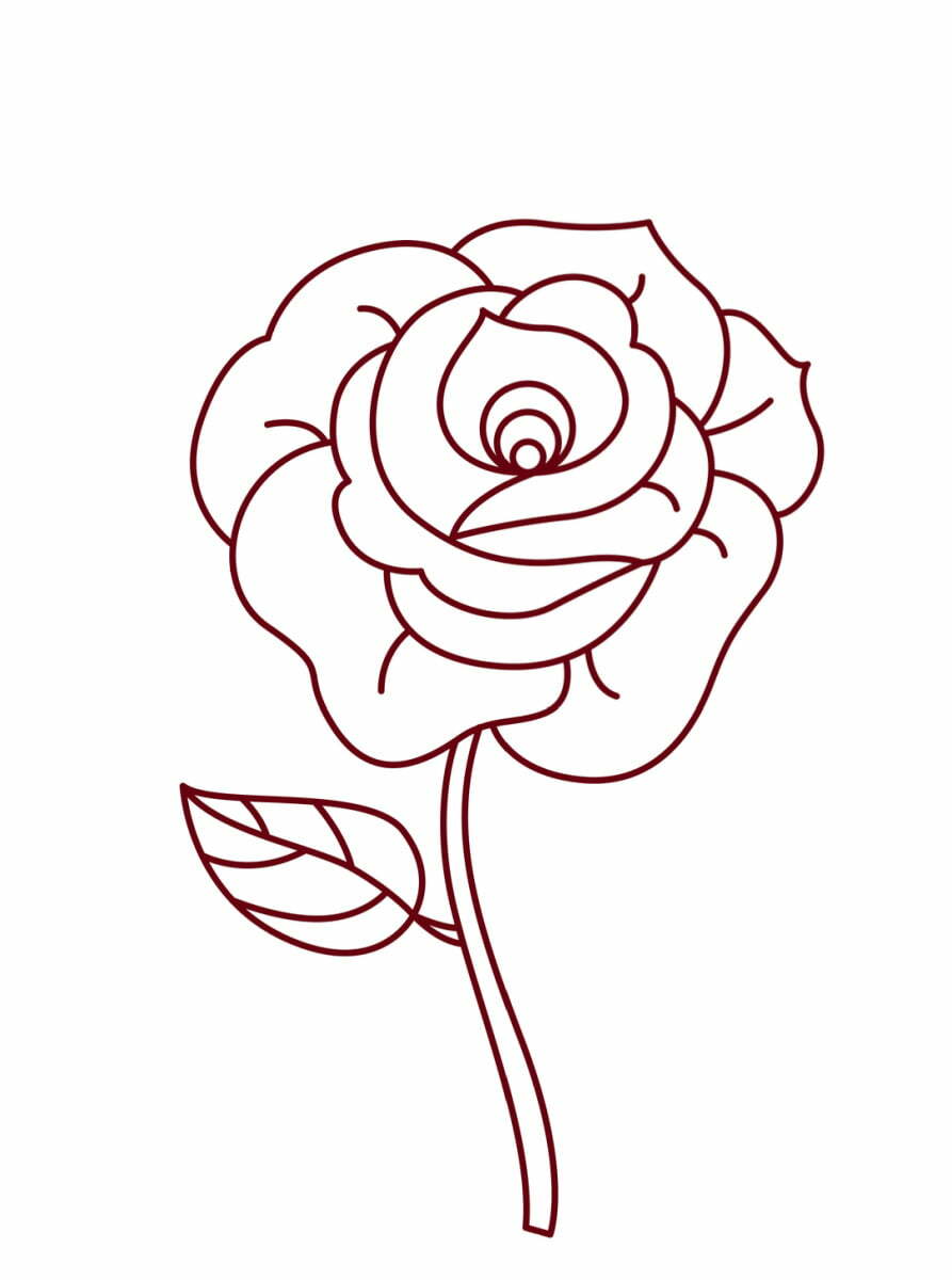 Rose How to Draw a Rose for Kids Step by Step Easy - Young Befordow