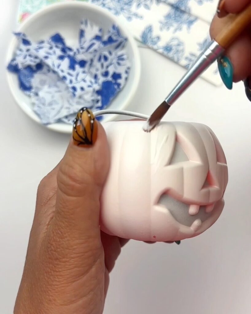 How to Decoupage Jack O' Lantern Candy Buckets