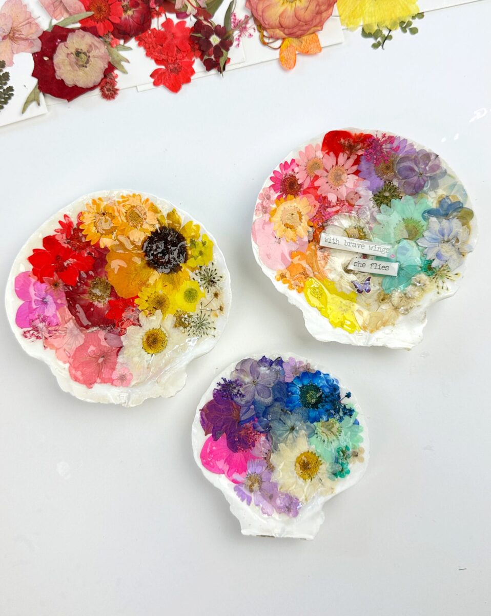 Pressed Flower Resin Shell